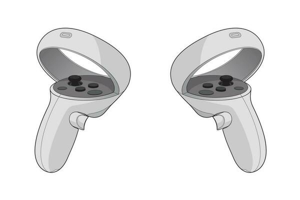 VR Controller Virtual Reality Headset Joystick Grip 24309358 Vector Art at Vecteezy