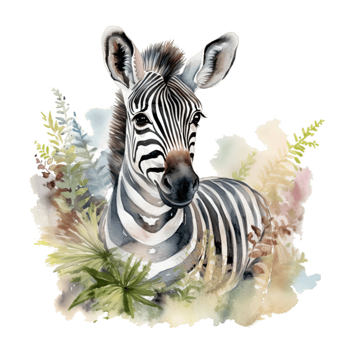 Zebra Watercolor PNGs for Free Download