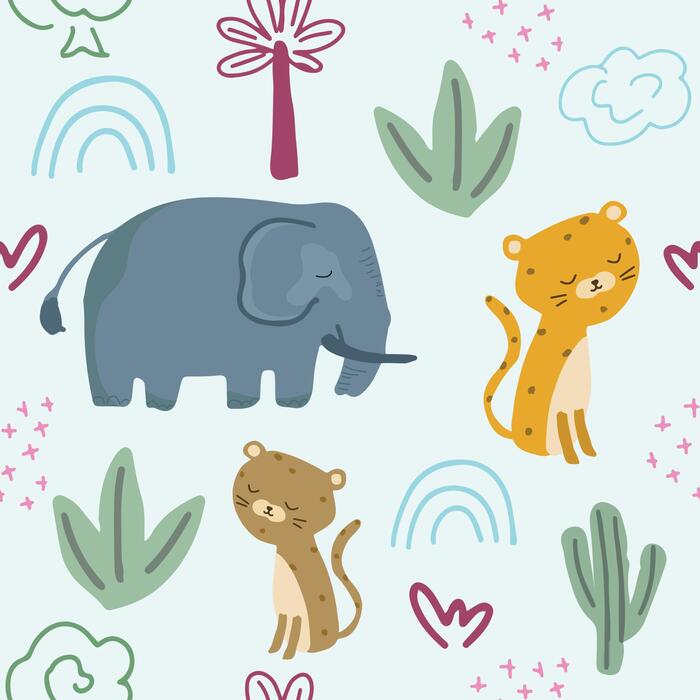 Safari Animals Pattern Vector Art, Icons, and Graphics for Free Download