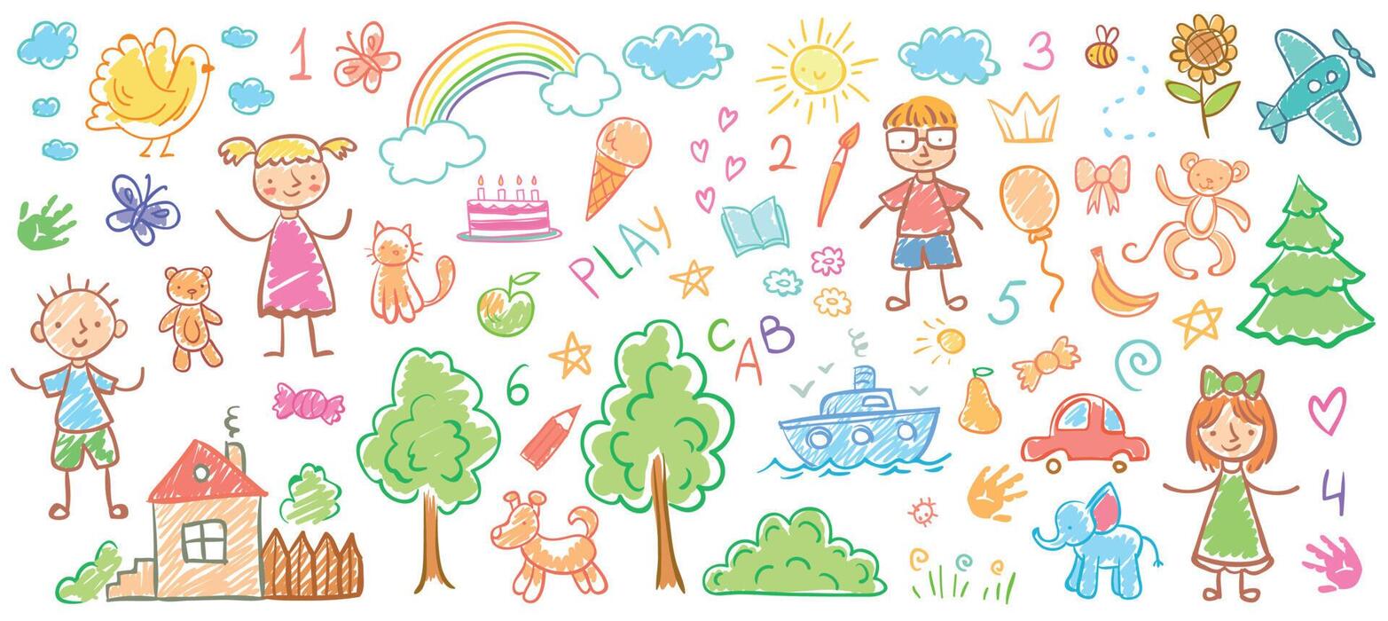 Kids Doodle Vector Art, Icons, and Graphics for Free Download