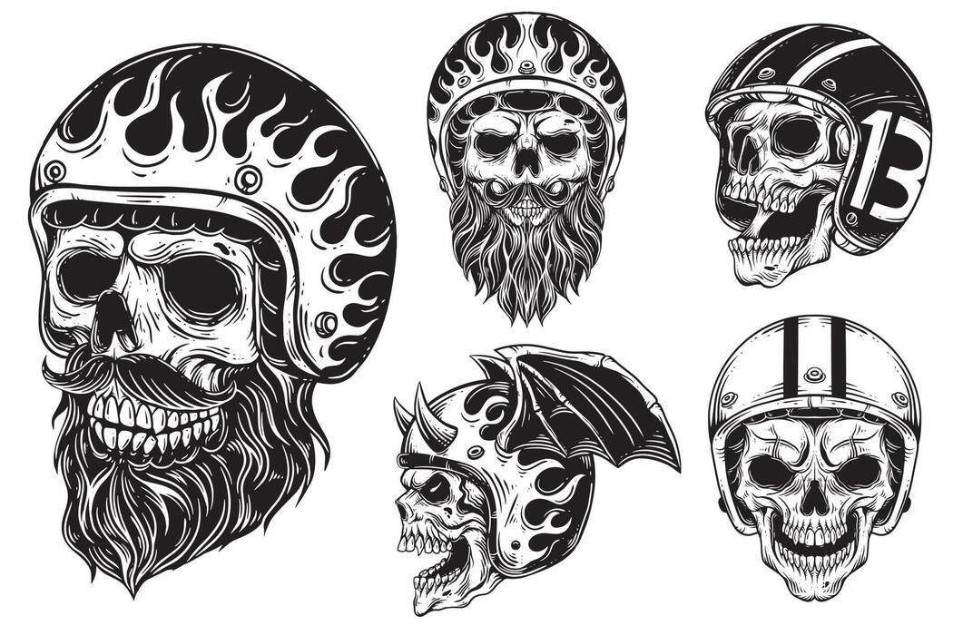 Harley Davidson Skull Vector Art, Icons, and Graphics for Free Download