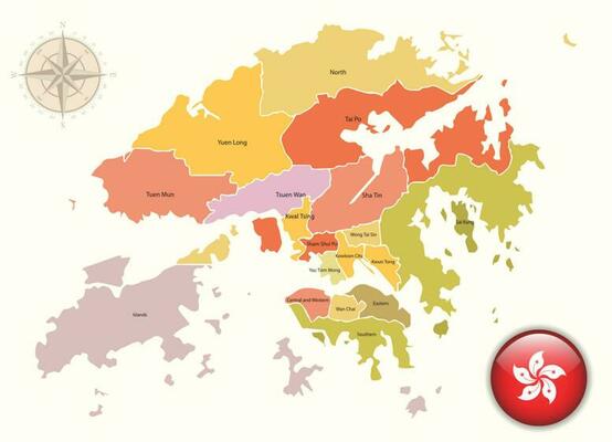 Hong Kong Map Vector Art, Icons, and Graphics for Free Download