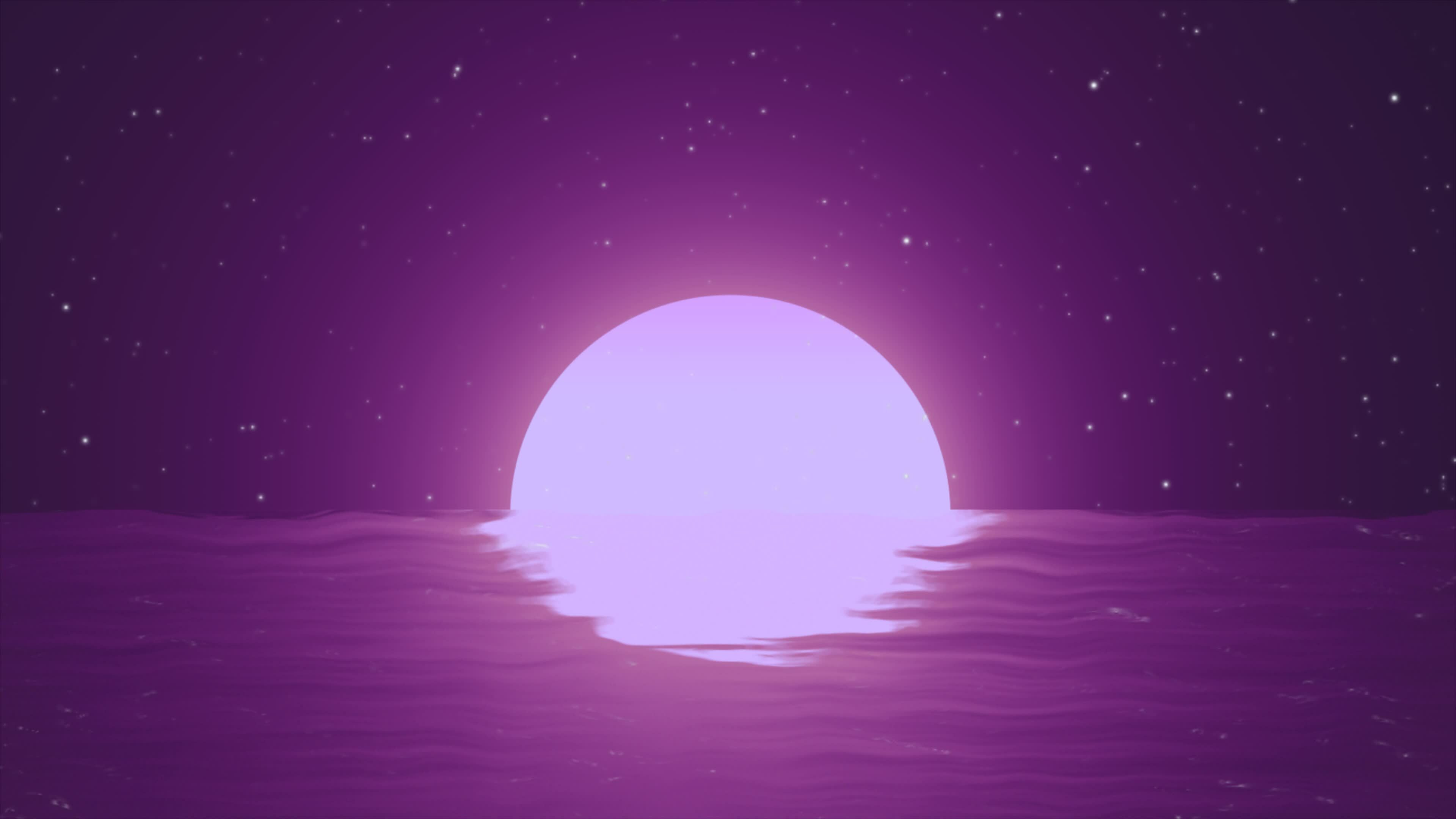 Abstract purple moon over water sea and horizon with reflections ... Abstract purple moon over water sea and horizon with reflections ...