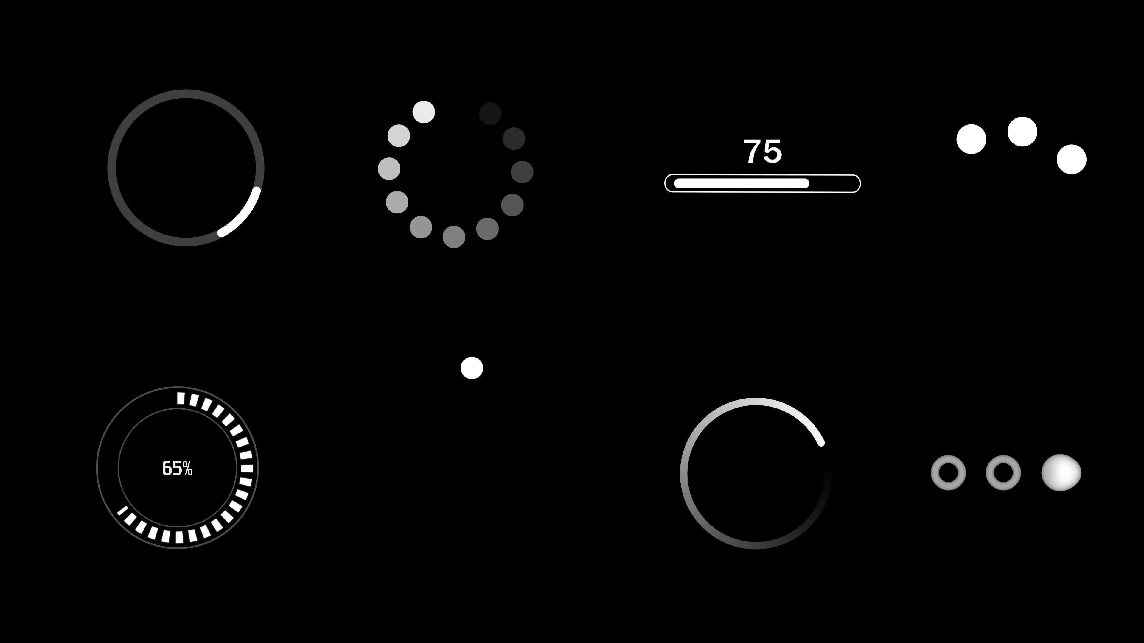 Status Bar Animation Pack With Loading Signal Status Bar And Circles With Speed And Style Used