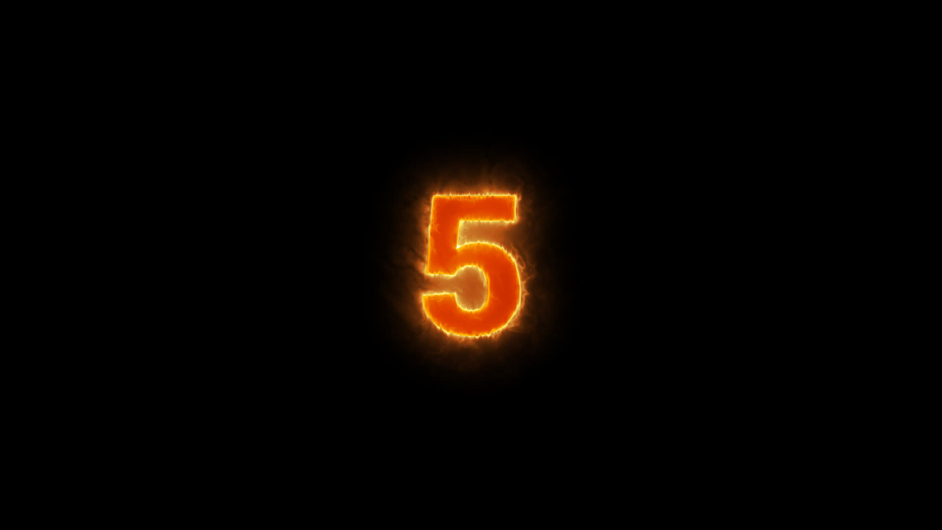 5 Seconds Countdown Timer Animation Neon Glowing Countdown Number