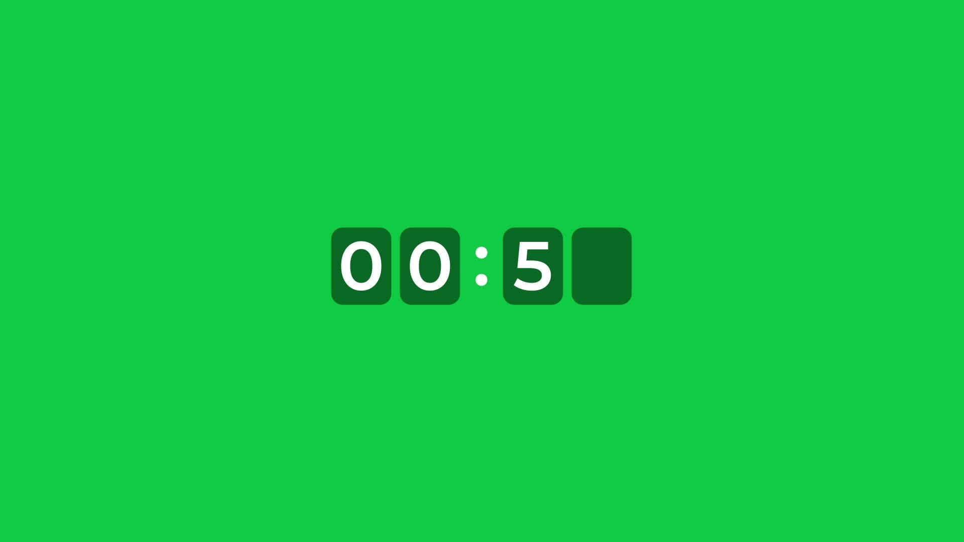 Digital Clock 1 Minute Countdown Timer Animation On Green Screen