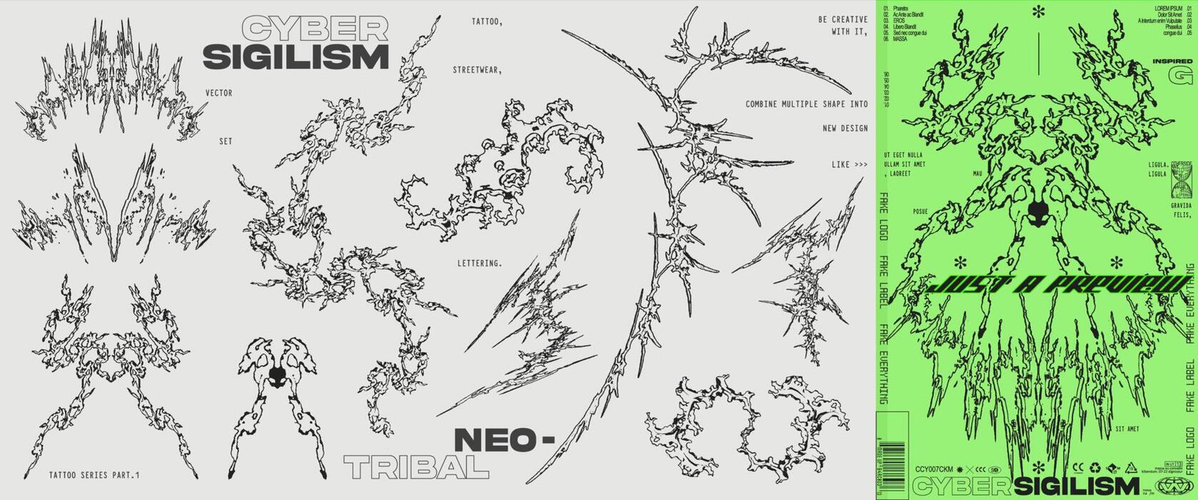 Cyber Tattoo Vector Art, Icons, and Graphics for Free Download