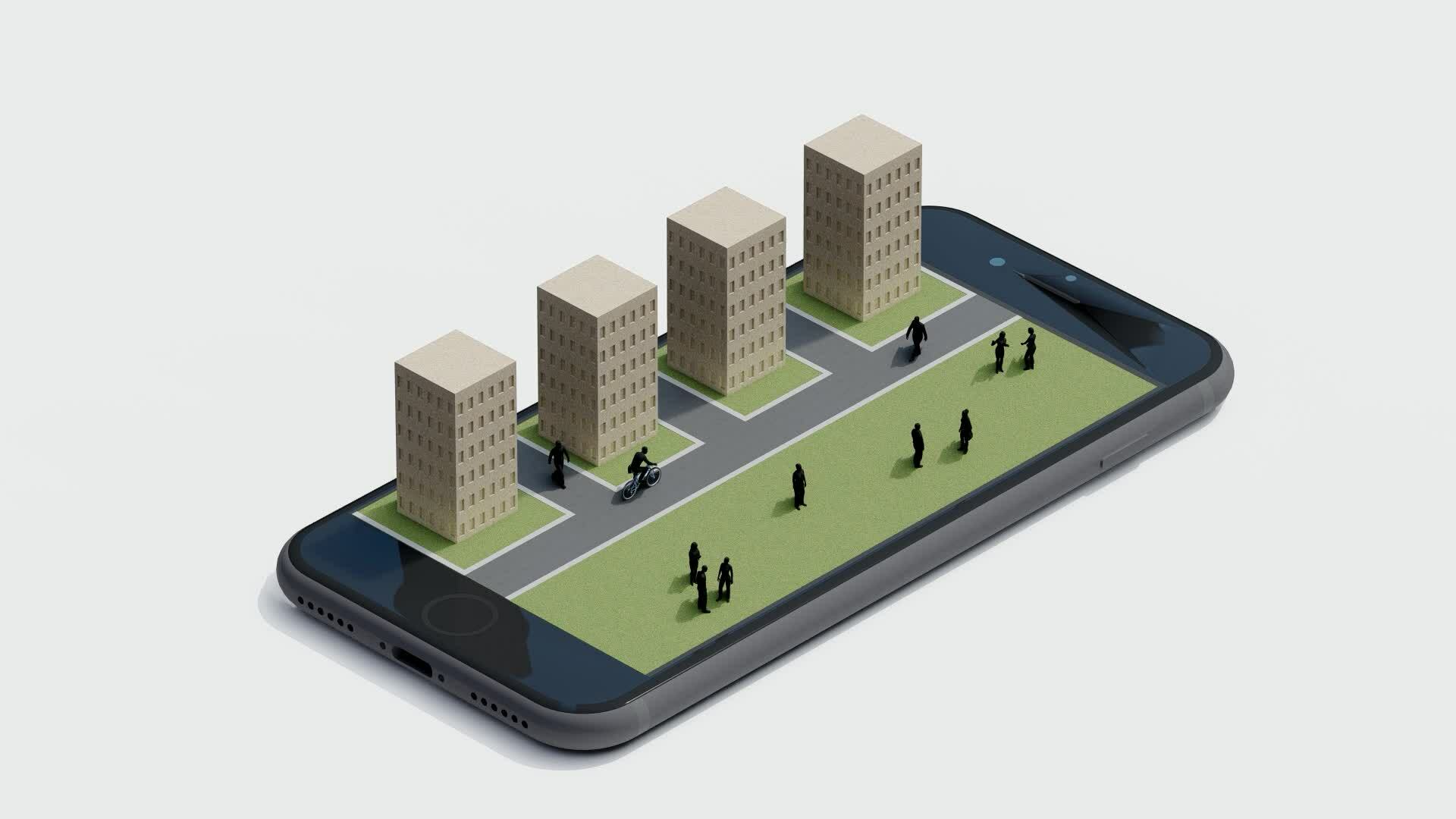 Mobile Animation City Background Illustration Game Ui Cartoon App Landscape Structure Urban