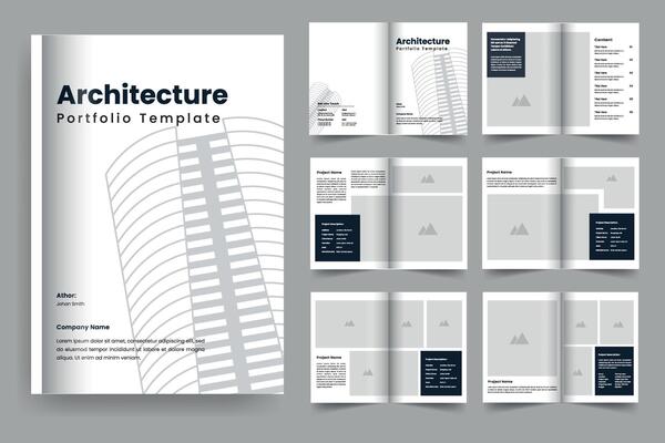 Architecture Portfolio Template Vector Art, Icons, and Graphics for ...
