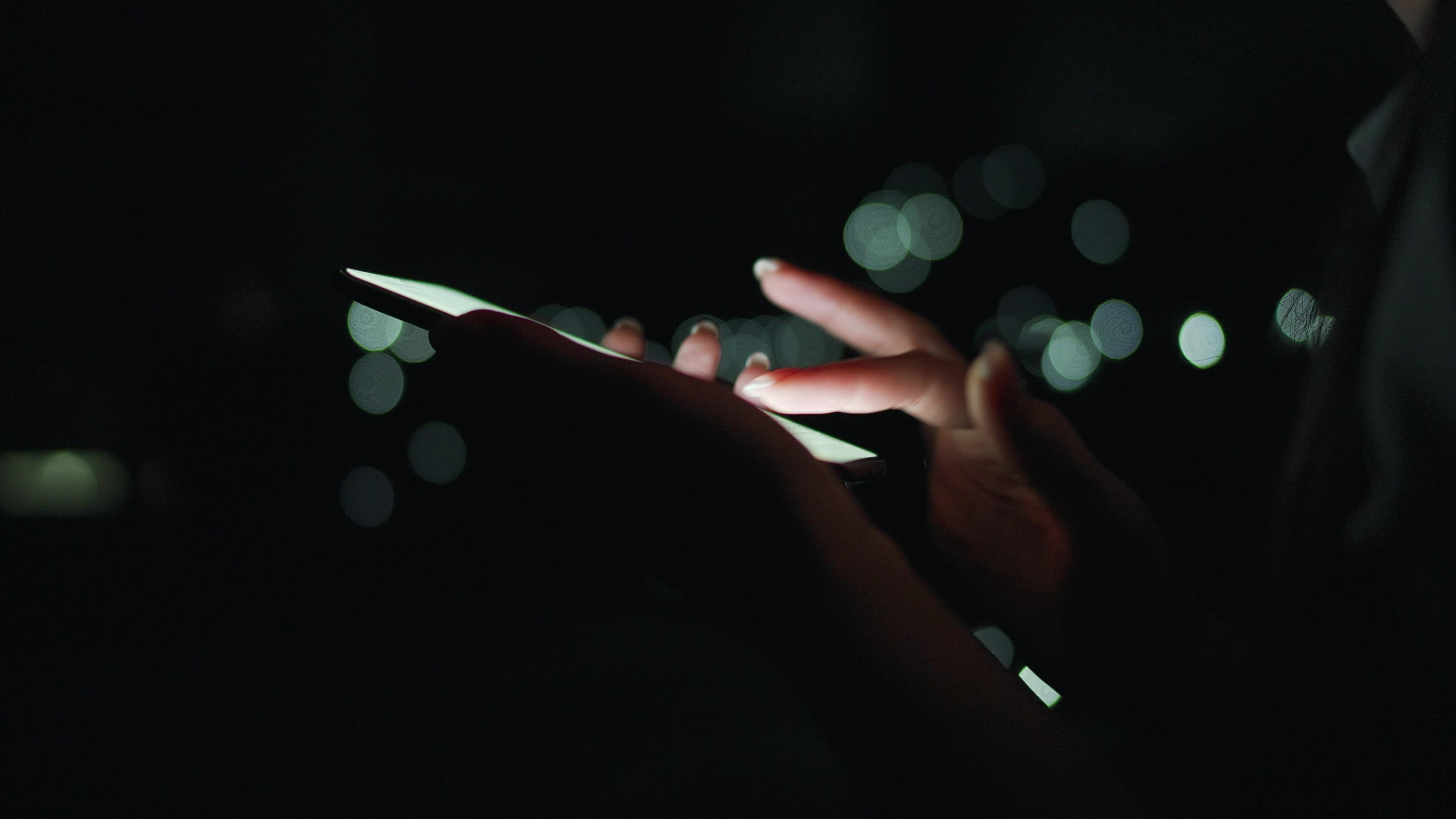 Texting At Night Stock Video Footage for Free Download