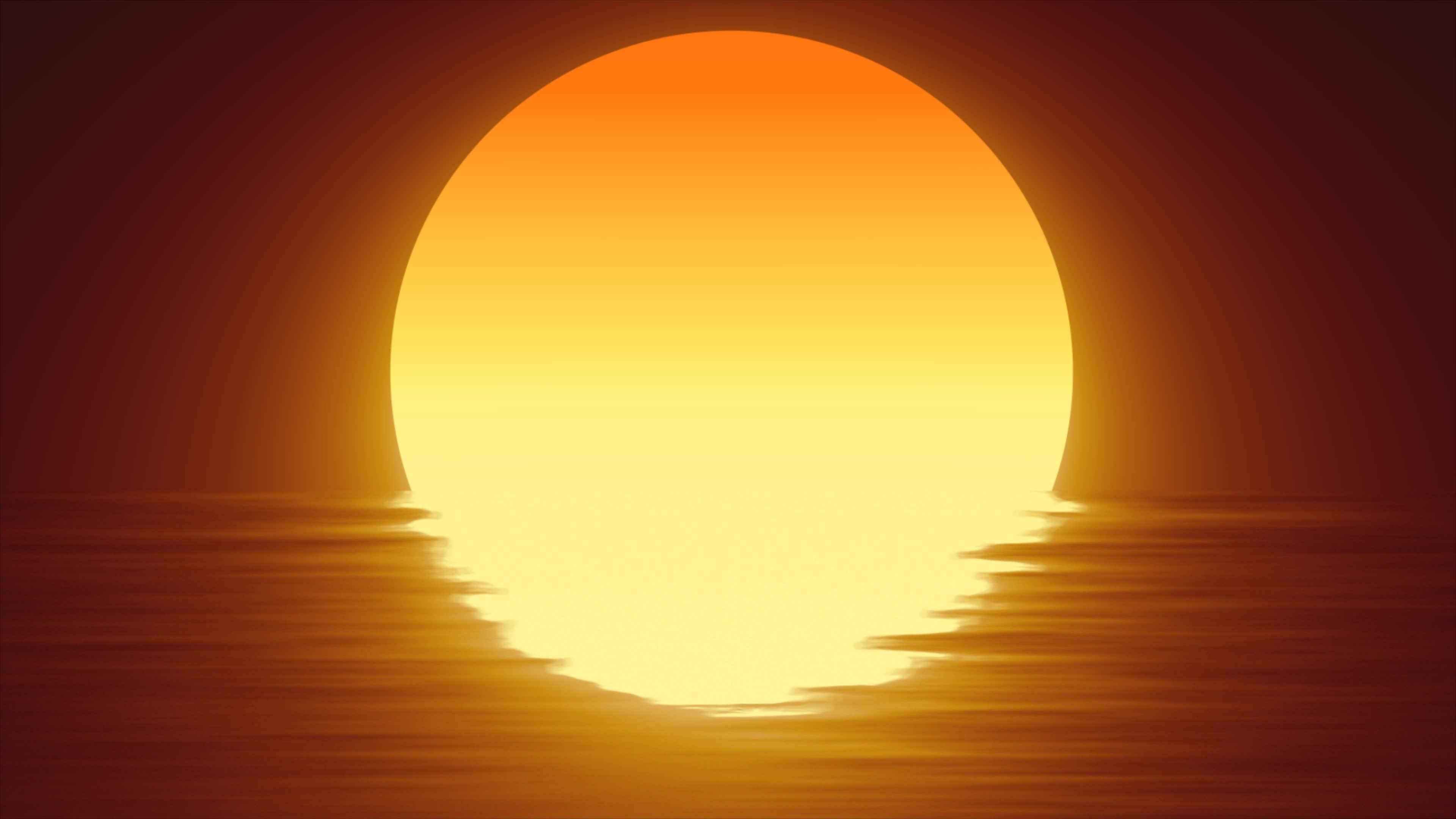 Big Sunset Over Water