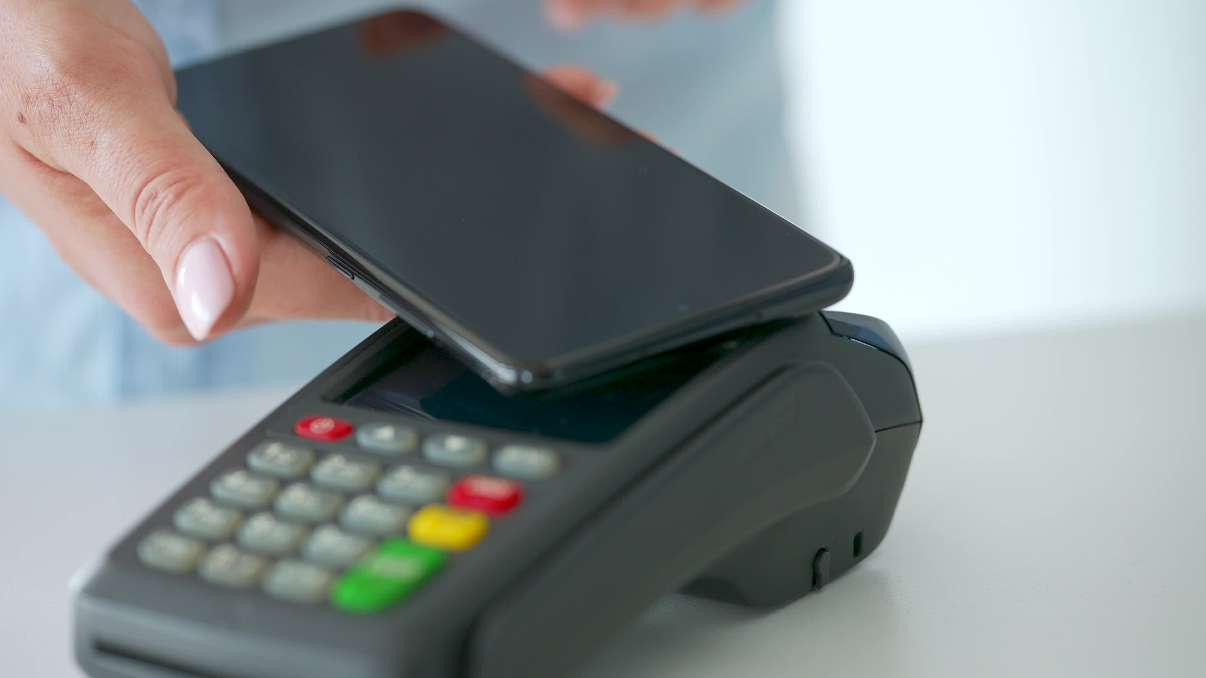 Contactless payment with smartphone. Wireless payment concept 24604083 ...