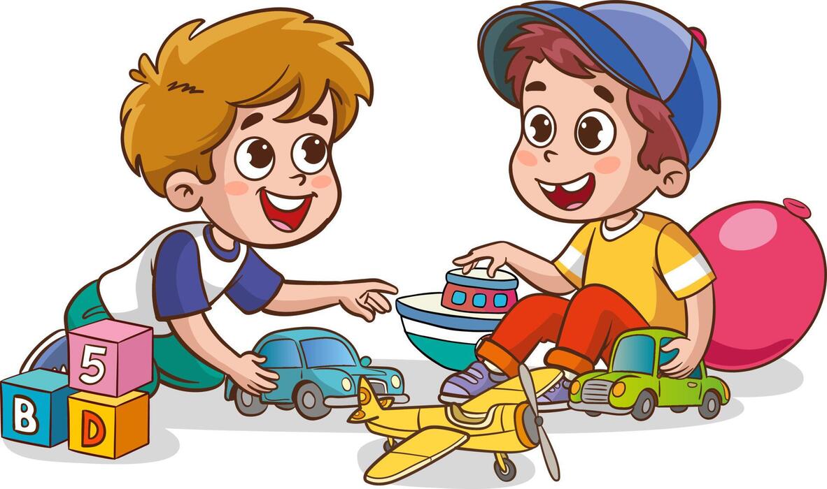 Kids Sharing Toys Vector Art, Icons, and Graphics for Free Download