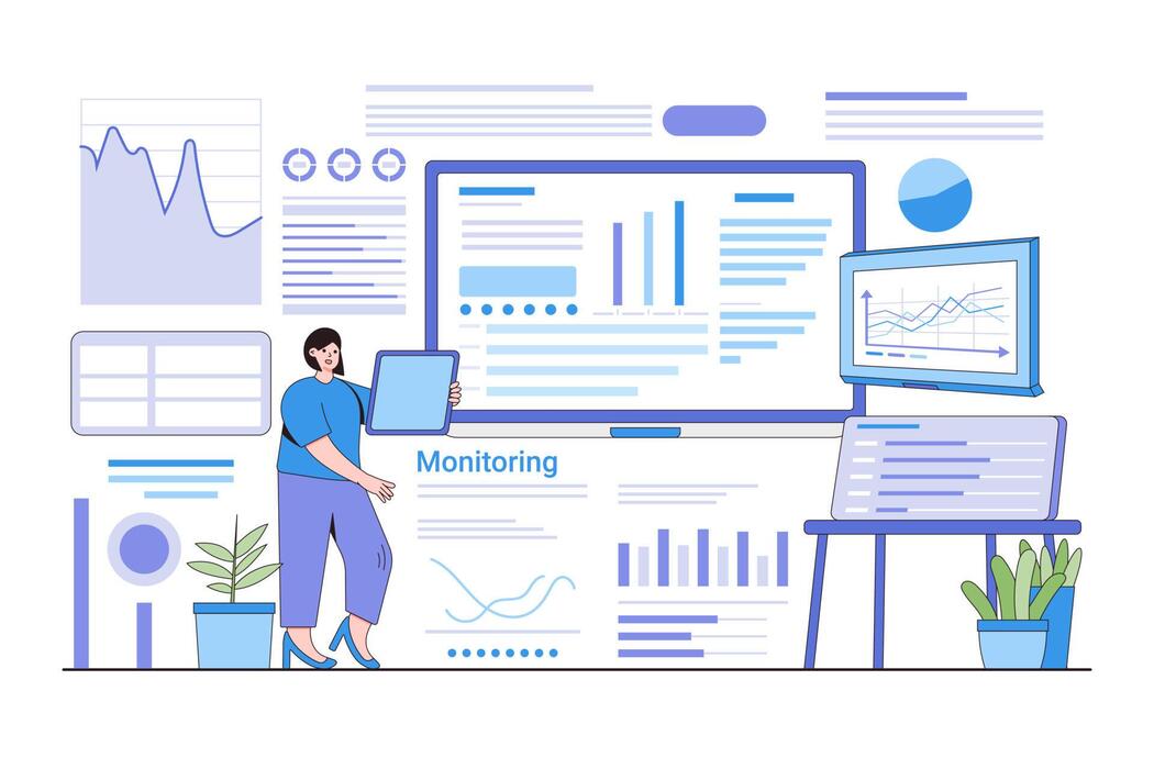 Data Monitoring Vector Art, Icons, and Graphics for Free Download