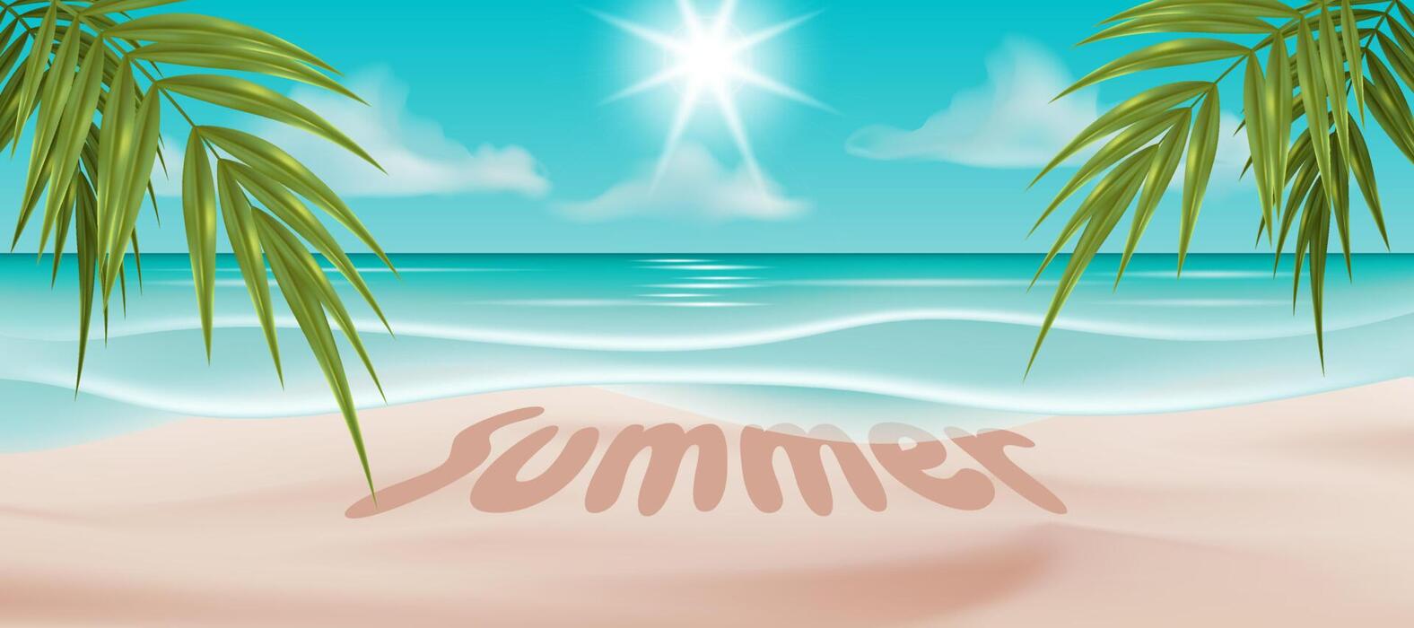 Tropical Beach Background Vector Art, Icons, and Graphics for Free Download