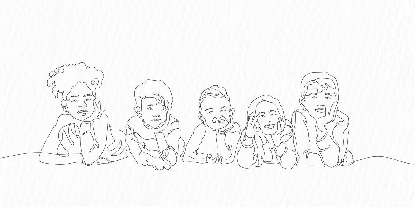 Children Line Drawing Vector Art, Icons, and Graphics for Free Download