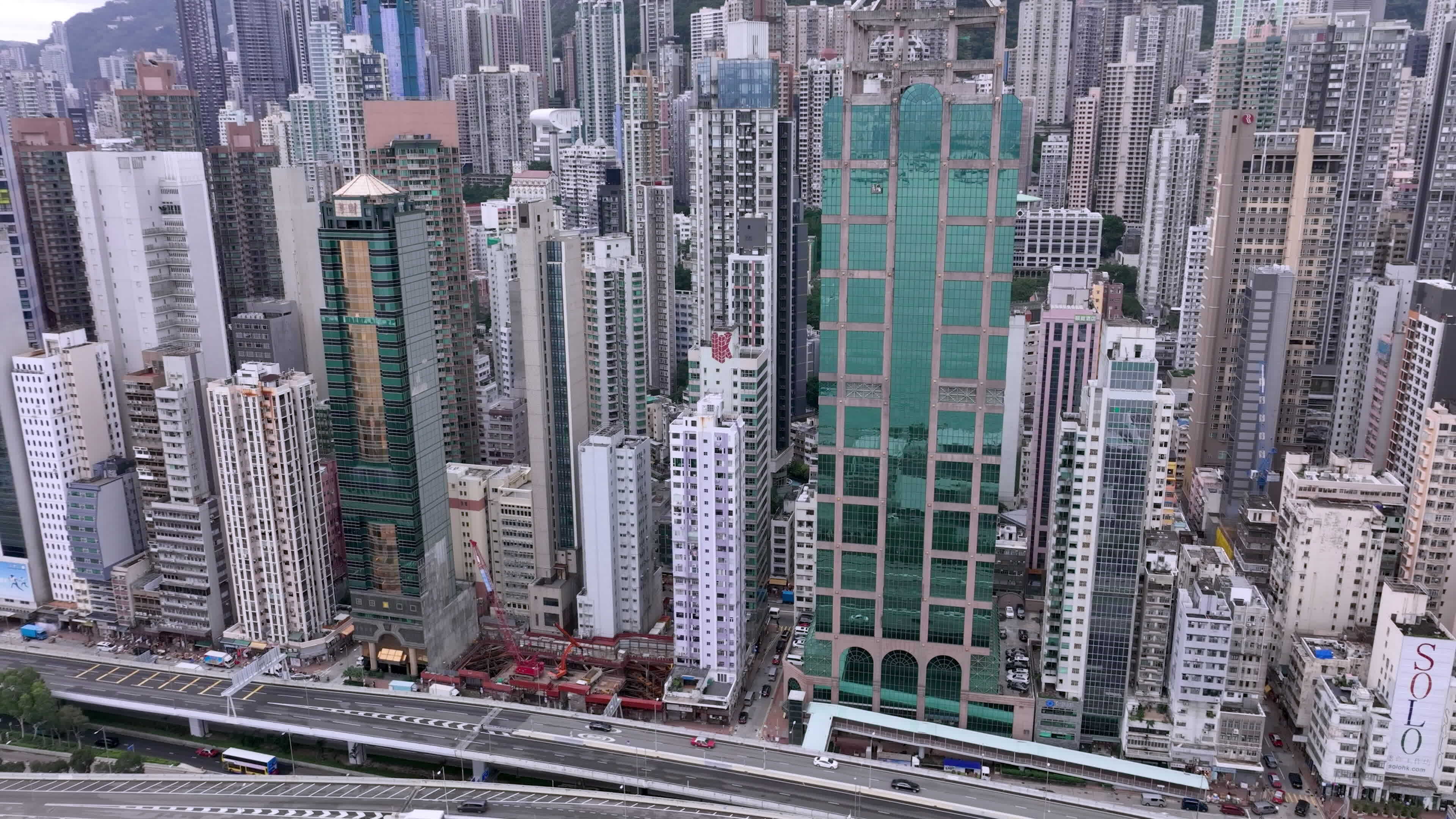 Aerial Panorama Skyscrapers Of Hong Kong Residential Area 24677142 Stock Video at Vecteezy