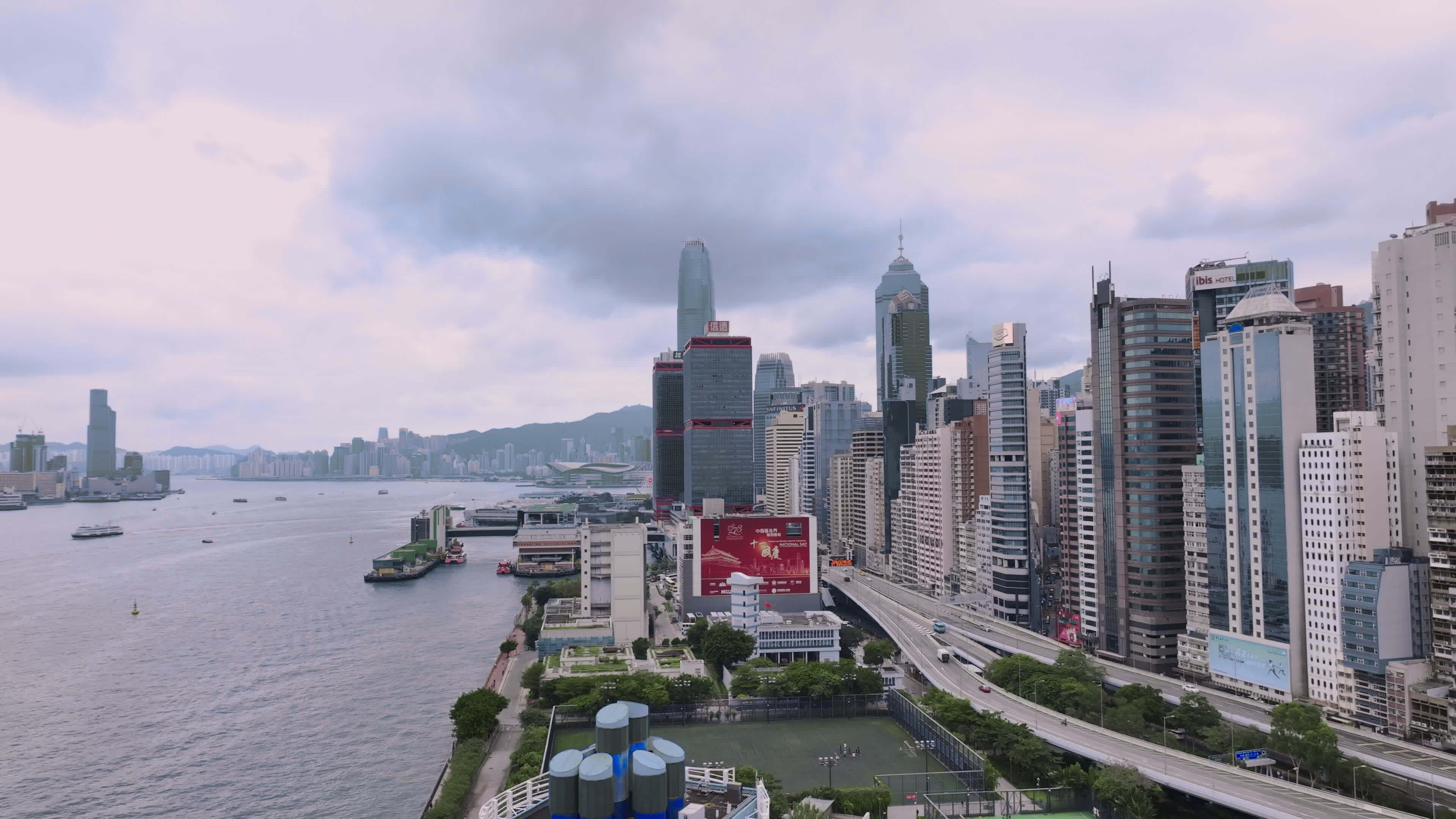 Aerial Panorama Skyscrapers Of Hong Kong Residential Area 24681603 Stock Video at Vecteezy