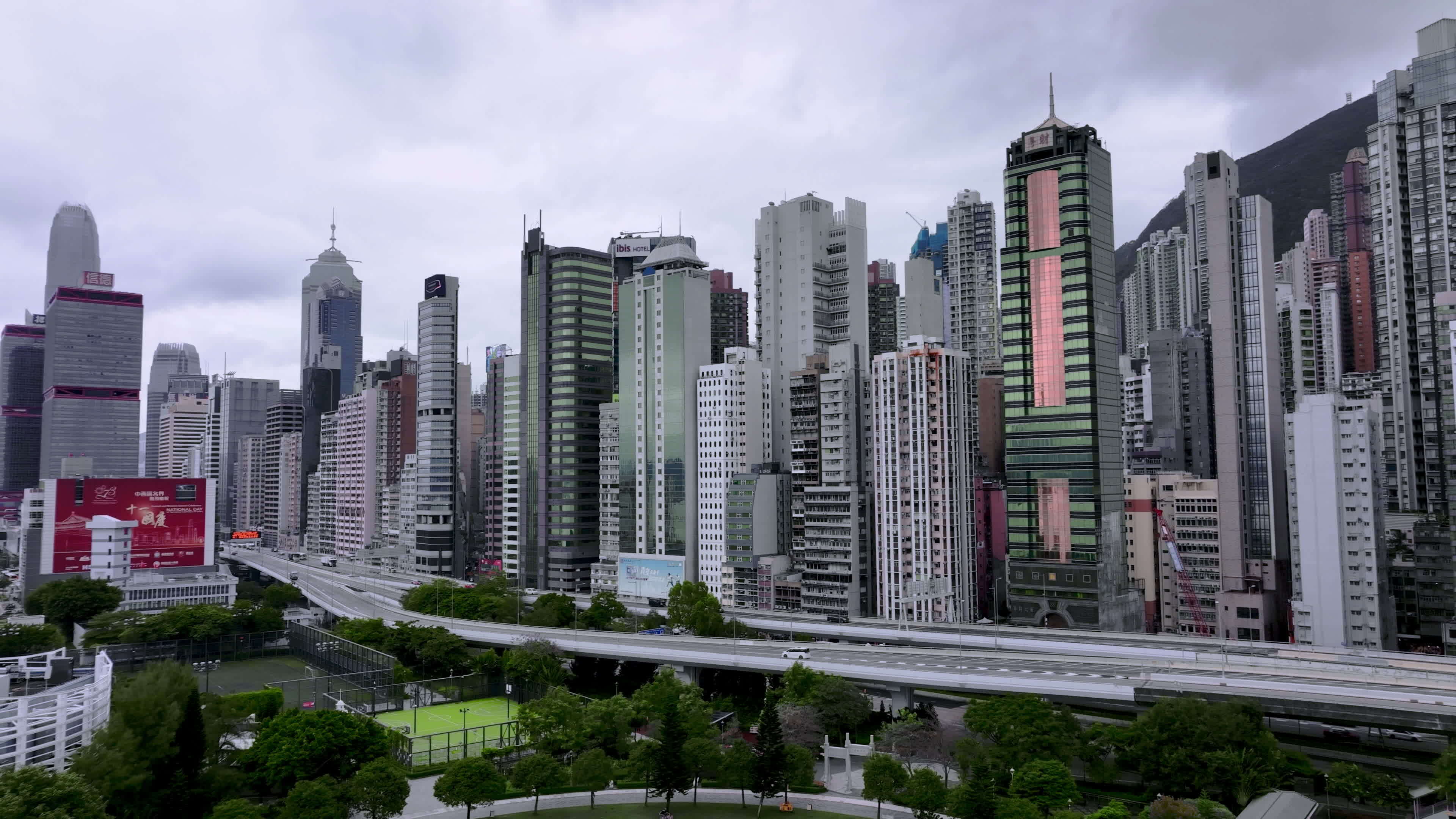 Aerial Panorama Skyscrapers Of Hong Kong Residential Area 24694074 Stock Video at Vecteezy