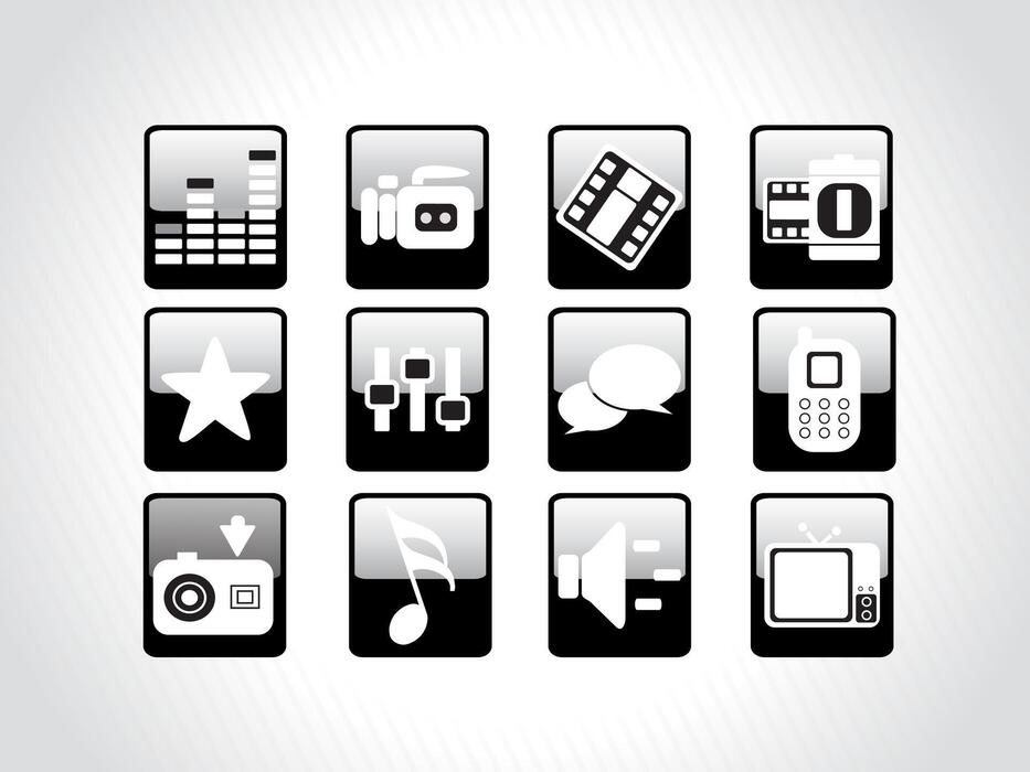 Multi Media Icons Vector Art, Icons, and Graphics for Free Download