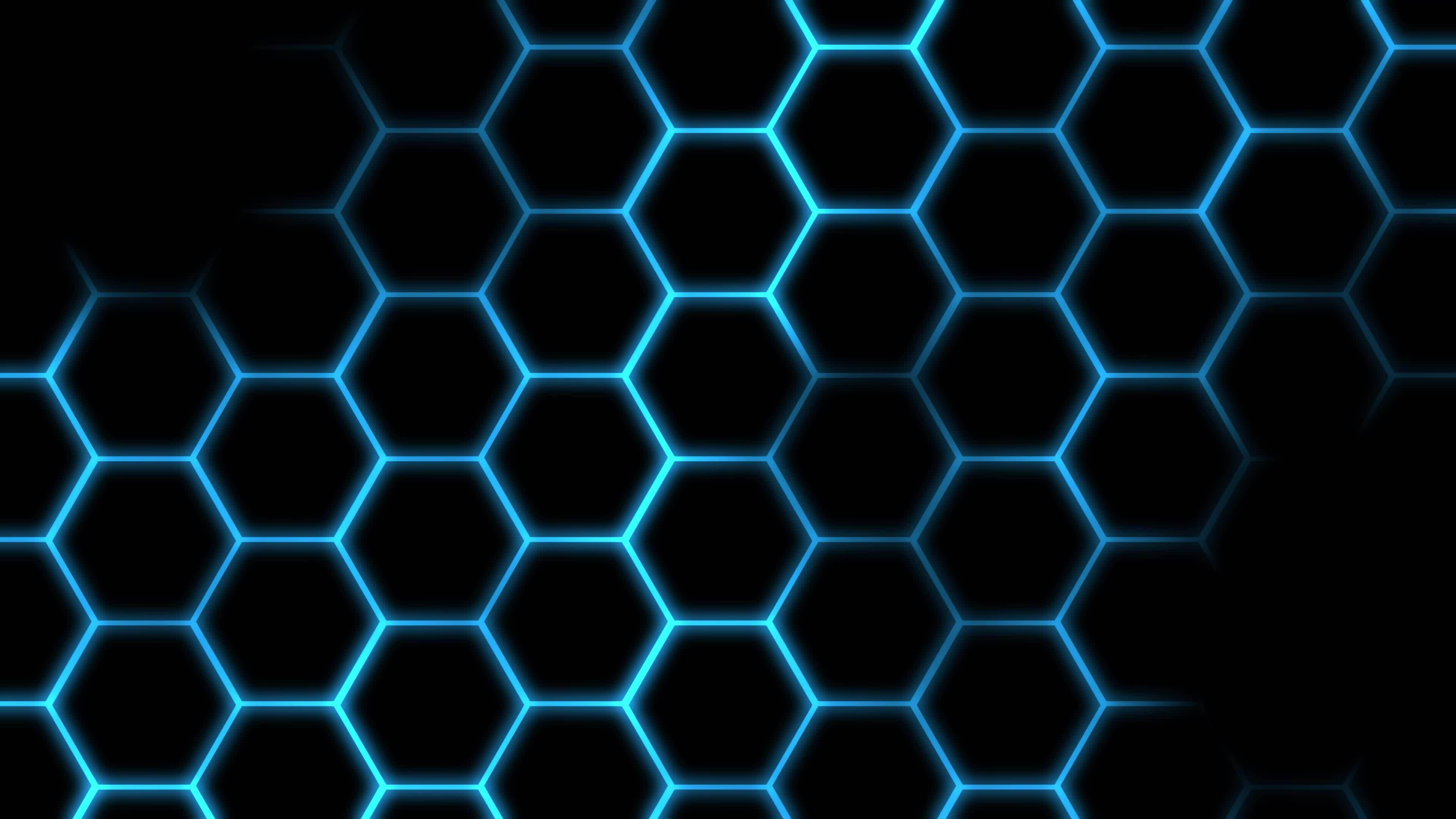Blue Honeycomb Pattern Glowing As Pulsating Background In Animated Futuristic Background Blue