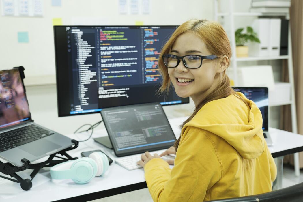 Girl Coding Stock Photos, Images and Backgrounds for Free Download