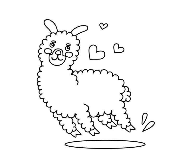Llama Coloring Book Vector Art, Icons, and Graphics for Free Download