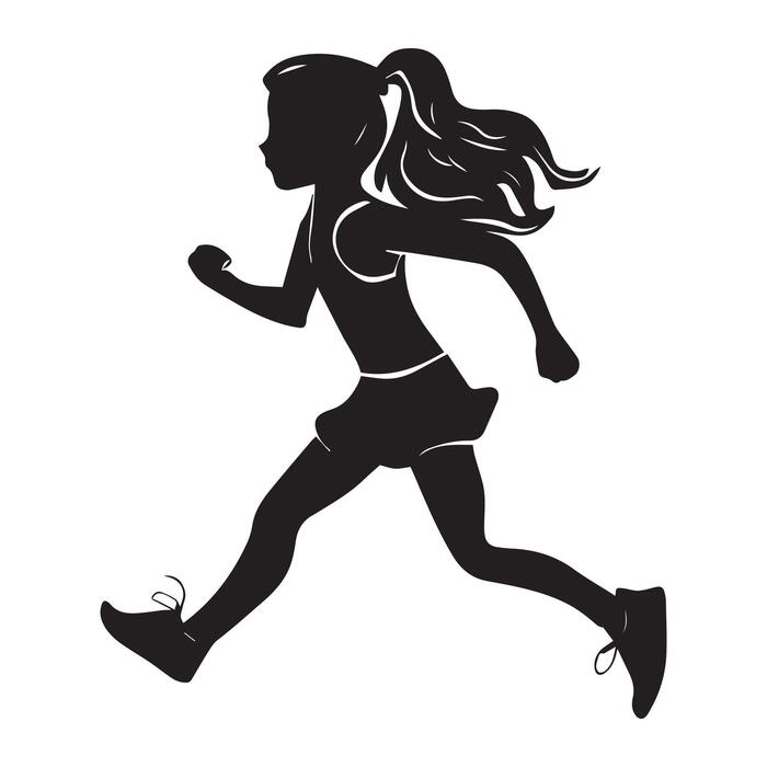 Girl Running Silhouette Vector Art, Icons, and Graphics for Free Download