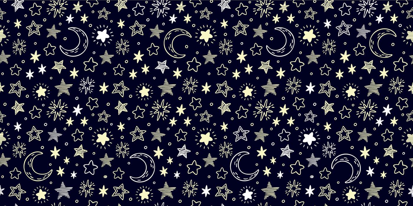 Moon And Stars Pattern Vector Art, Icons, and Graphics for Free Download