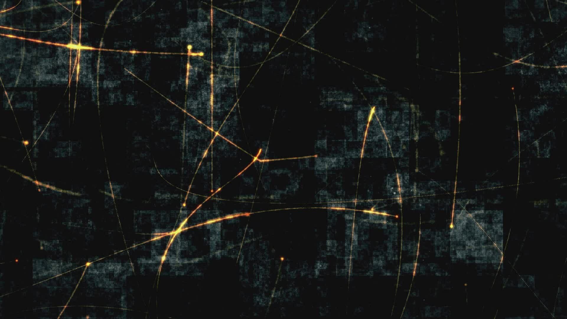 Trendy abstract background animation with gently moving glowing golden distressed lines, grunge ...