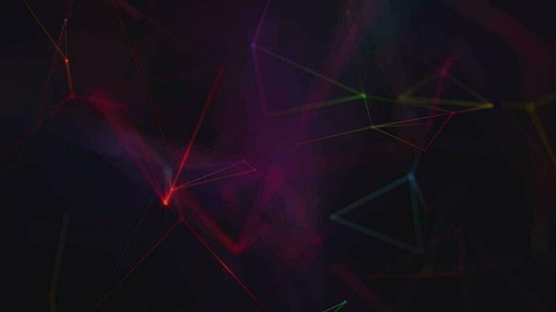 Abstract Plexus Tech Background With Glowing Multicolored Connecting Lines And Dots Or Nodes