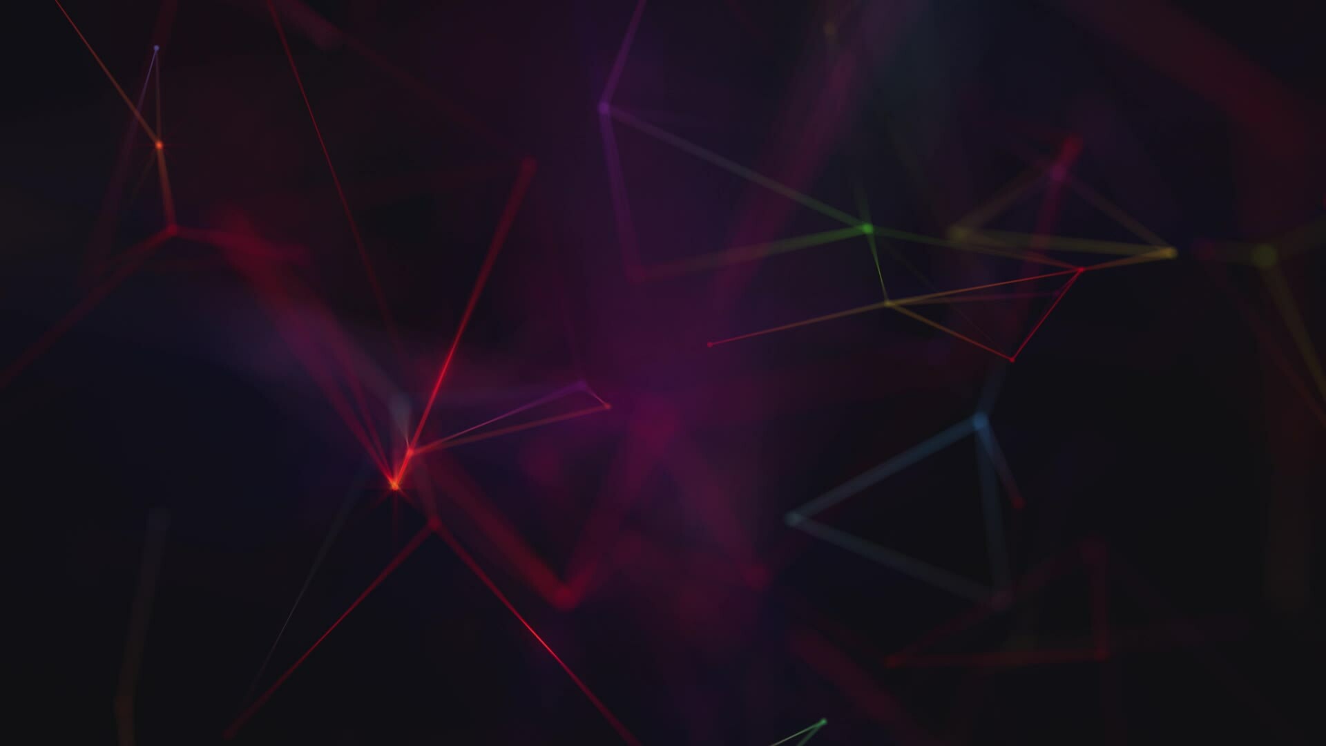 Abstract Plexus Tech Background With Glowing Multicolored Connecting Lines And Dots Or Nodes