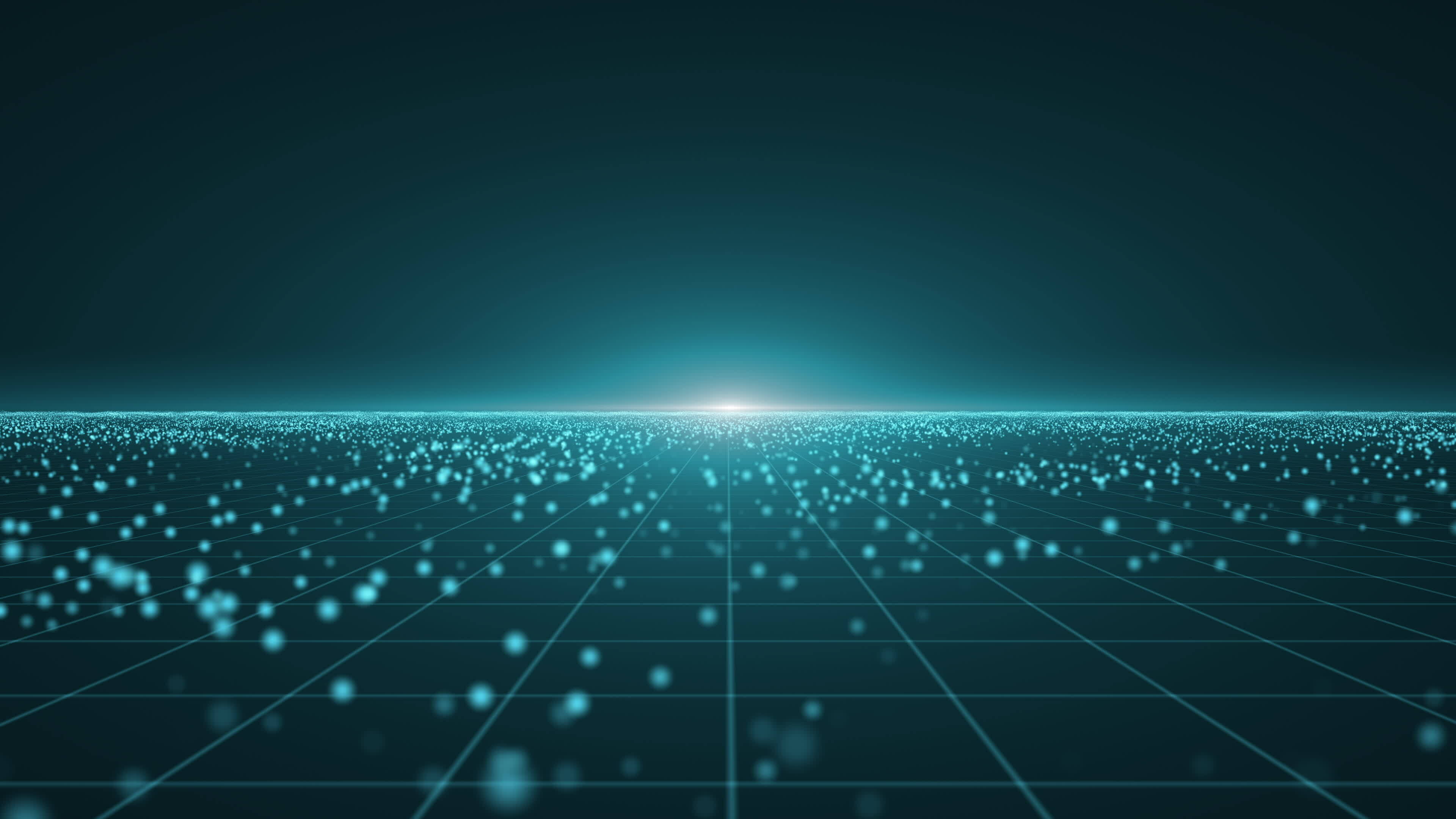 Futuristic Digital Grid And Particles Abstract Cyber Technology