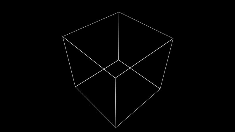 A wireframe cube element rotates - Loop 24902574 Stock Video at Vecteezy