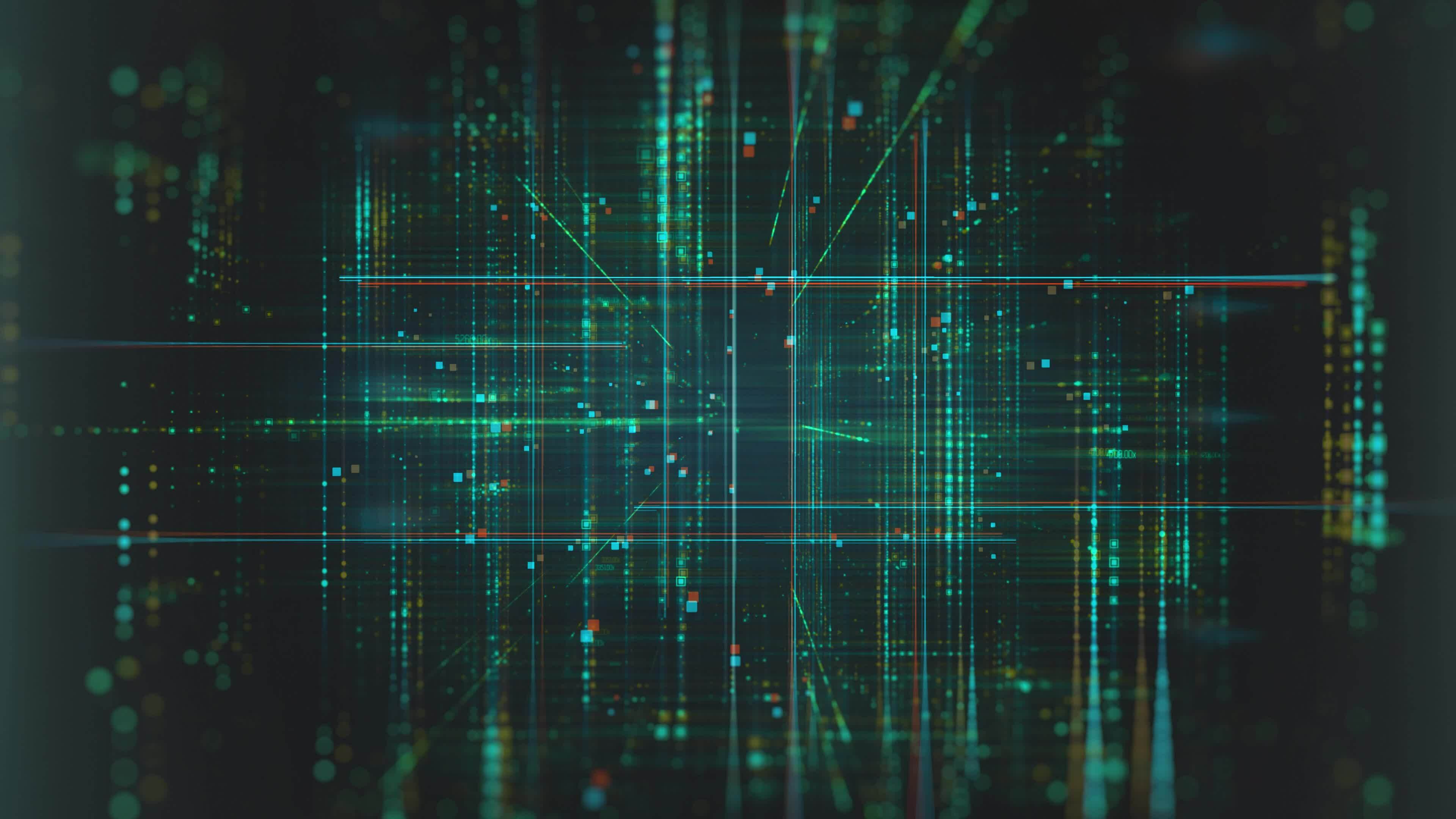 Abstract Technology Background with Geometric Digital Pattern with ...