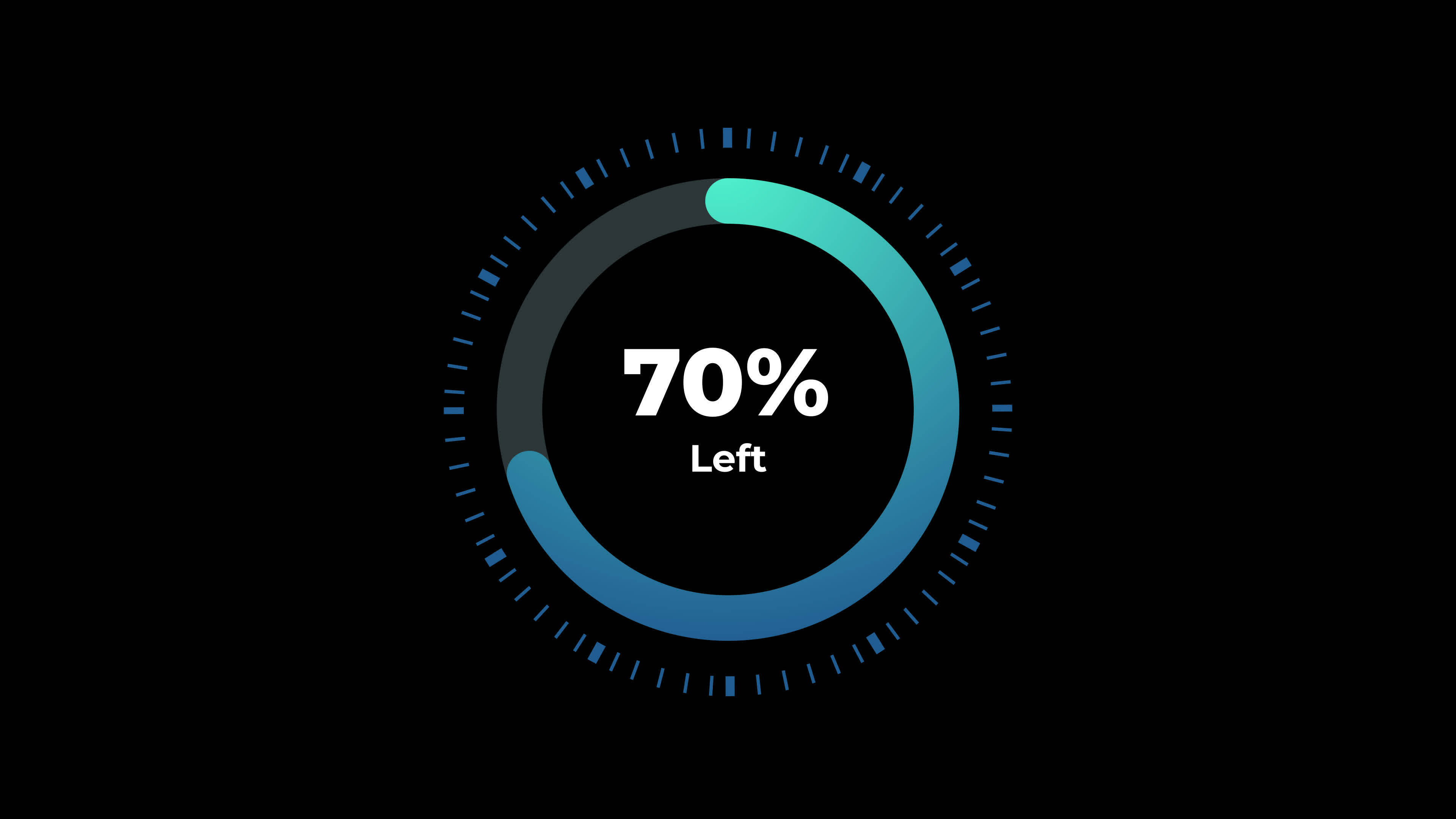 Digital Countdown Circle Timer Clock Animation Motion Graphic Elements