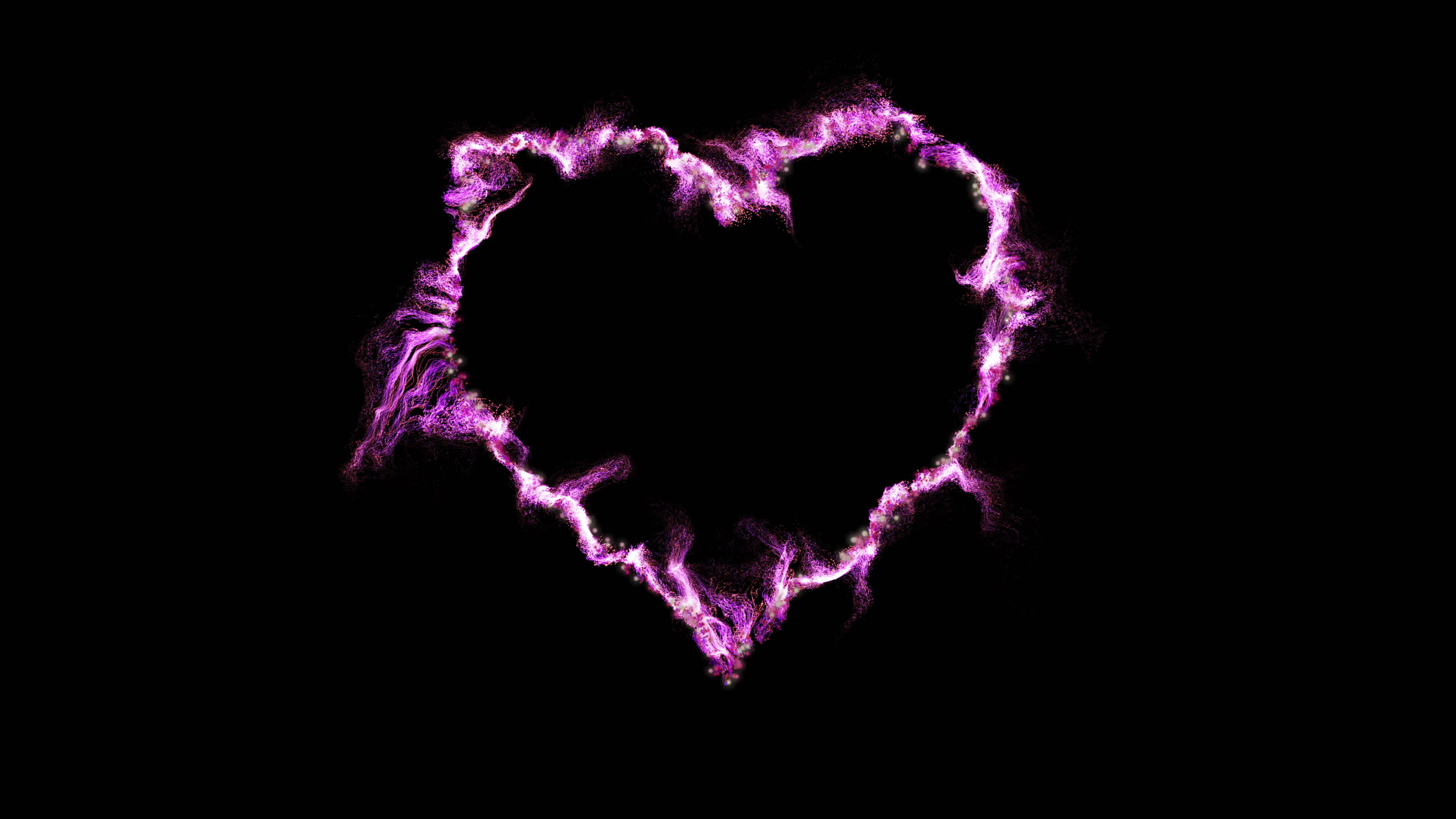 Heart shape made of particles in pink and white colors. Heart shaped ...