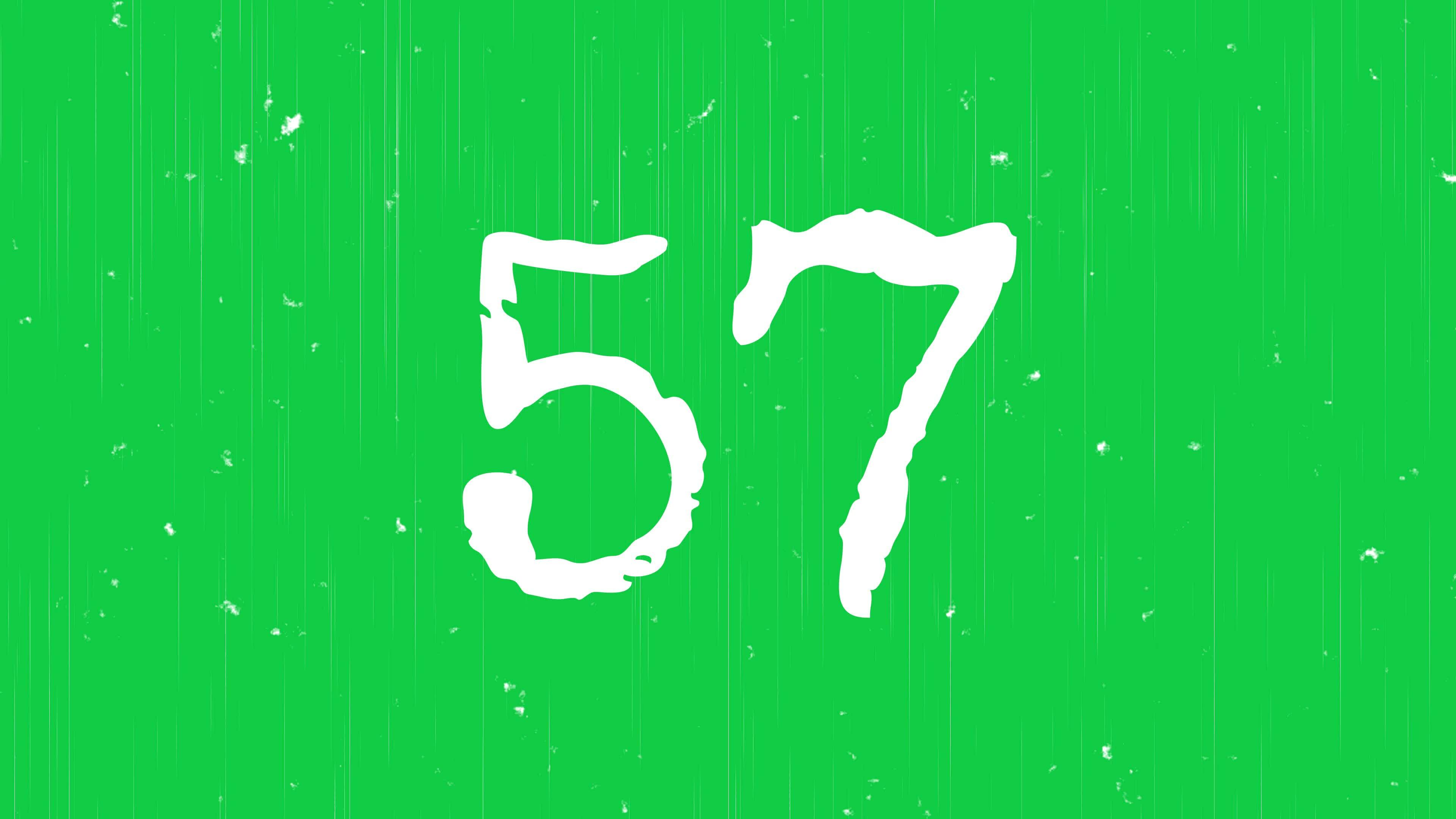 1 Minute Timer Animation With Old Film Effect In Green Screen
