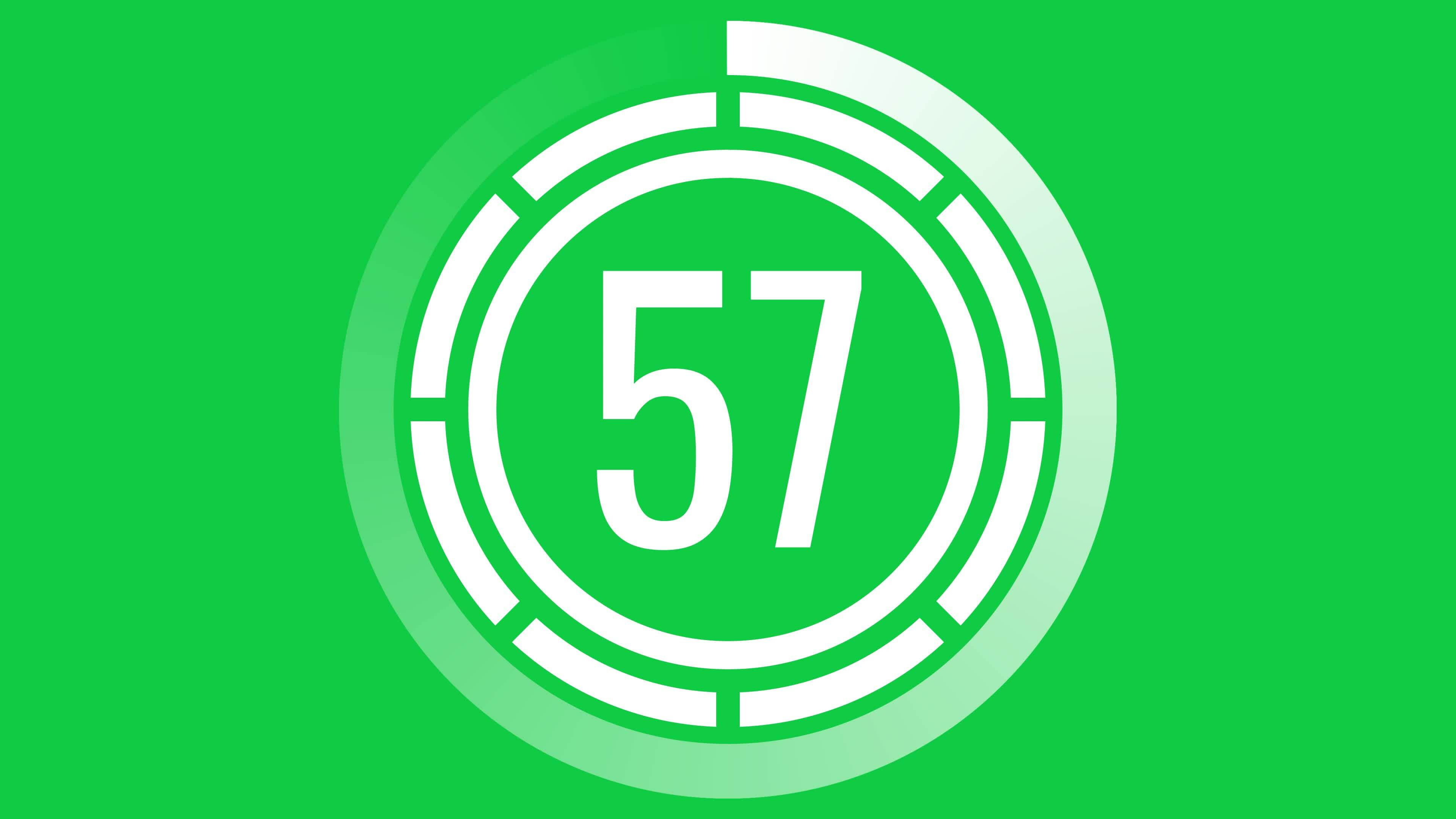1 Minute Timer Animation With Three Looping Circle Effect In Green