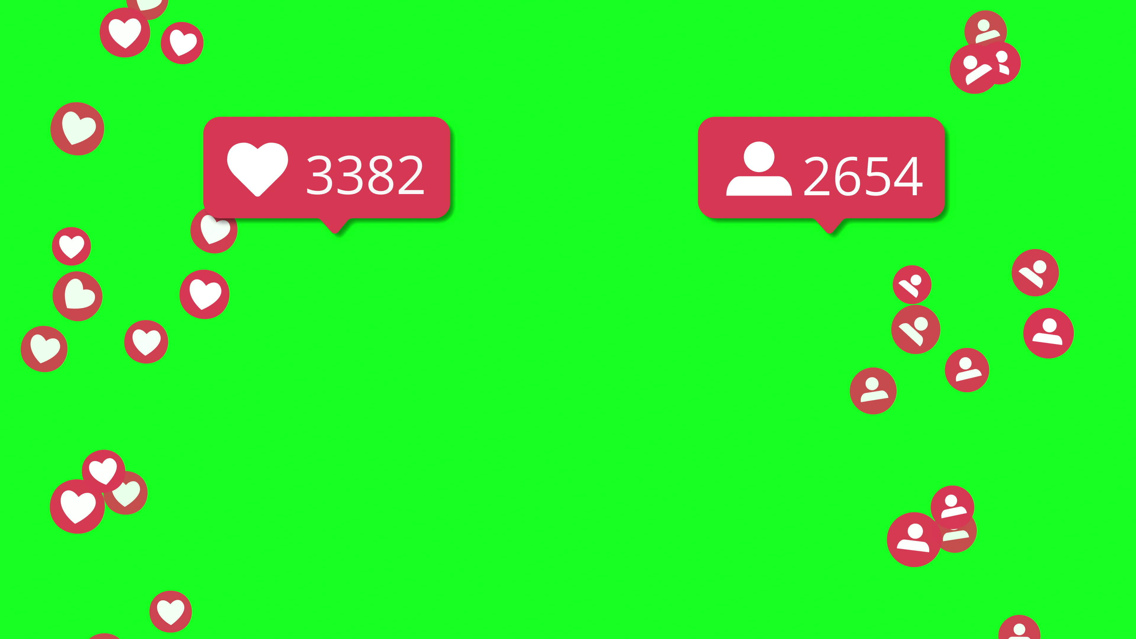 Social media likes and followers notification counter increasing. Social media likes and ...