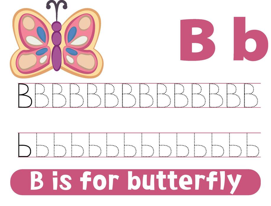 Letter B Tracing Vector Art, Icons, and Graphics for Free Download