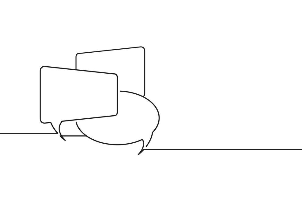 Continuous Line Speech Bubble Vector Art Icons And Graphics For Free Download