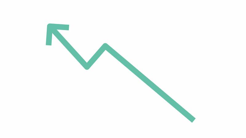 Stock chart arrow 2D object animation. Graph growing up flat cartoon 4K ...