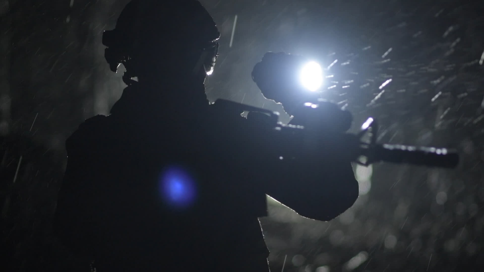 Military Night Time Operation. Army Soldier in the Dark Forest. Slow Motion Footage. 25283257 ...