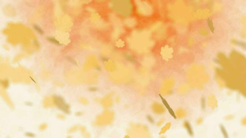 3D abstract autumn leaves animated particles on orange gradient clouds background. 25314162 ...