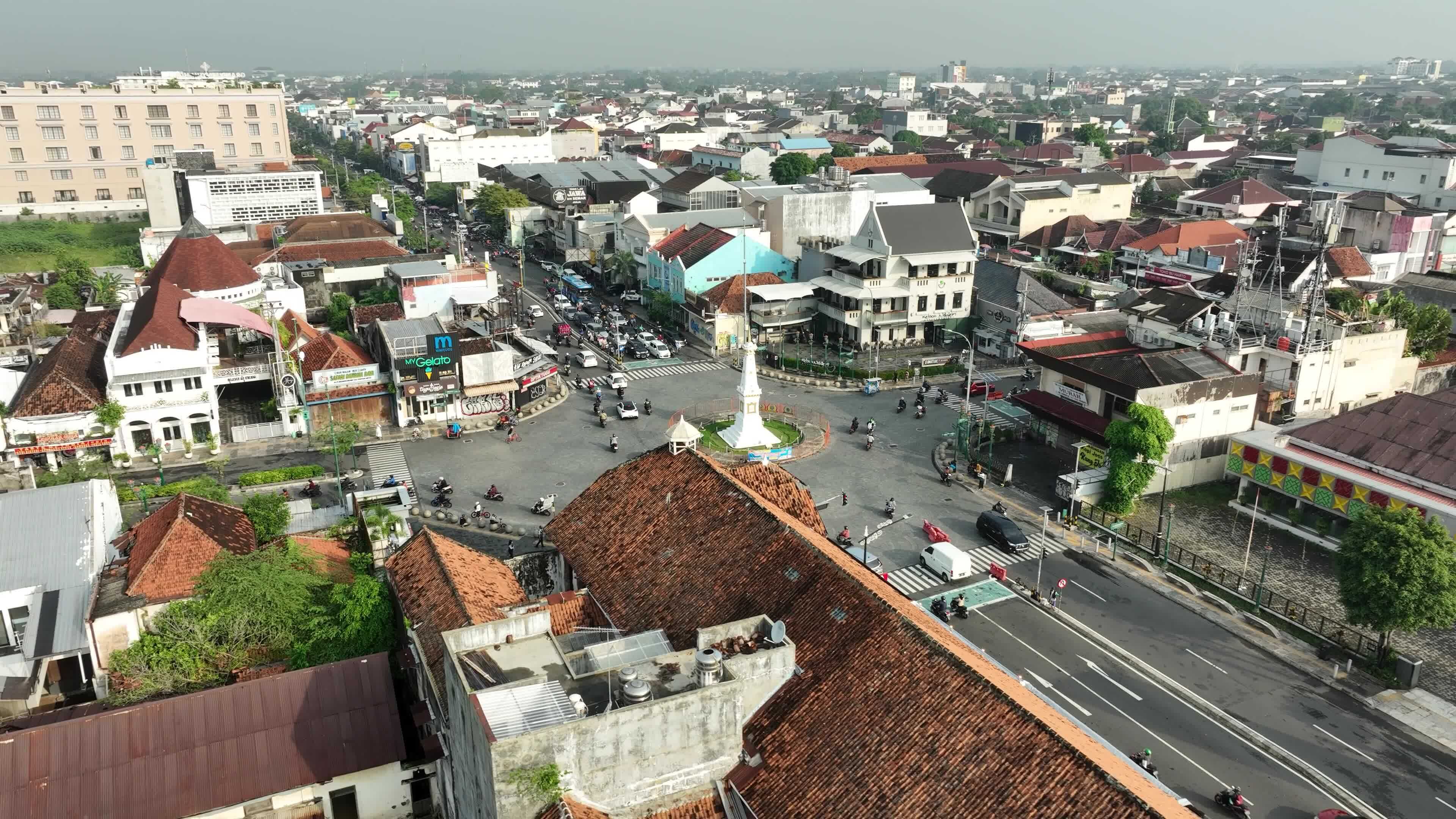 Yogyakarta, Indonesia - May 5th 2023 - Aerial View of Tugu Jogja or Yogyakarta Monument ...