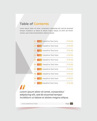 Table Of Contents Template Vector Art, Icons, and Graphics for Free ...