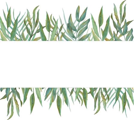 Watercolor Leaves Border Vector Art, Icons, and Graphics for Free Download