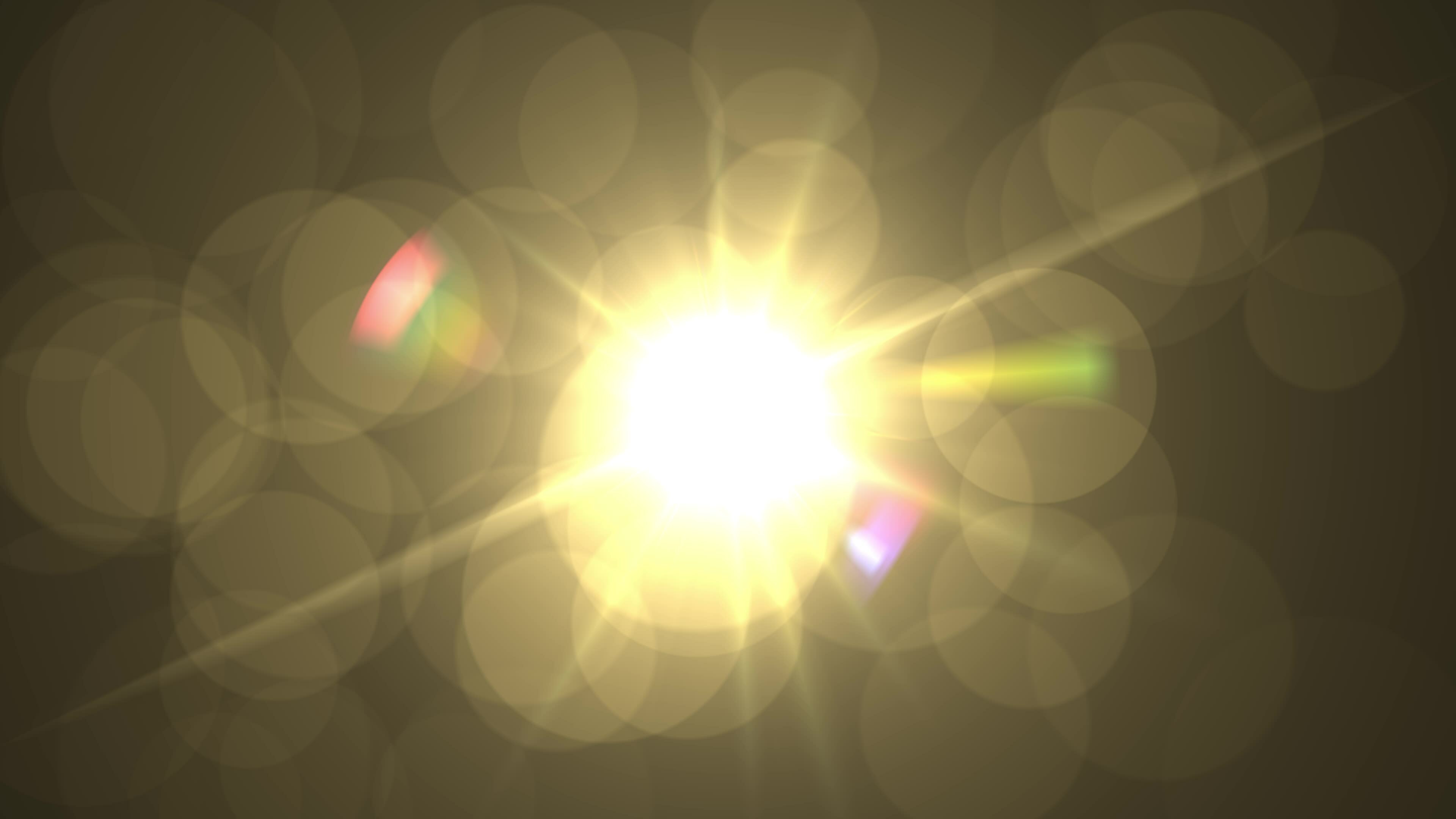 Increase of lens flare intensity at center. 2D computer rendering ...