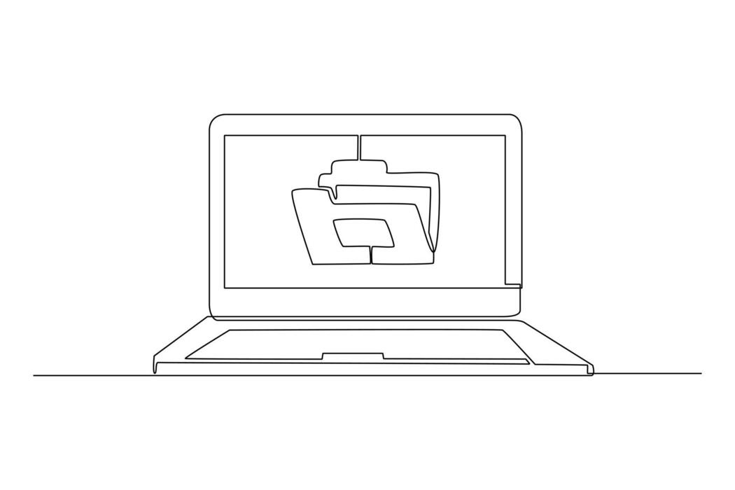 One Line Drawing Computer Vector Art, Icons, and Graphics for Free Download